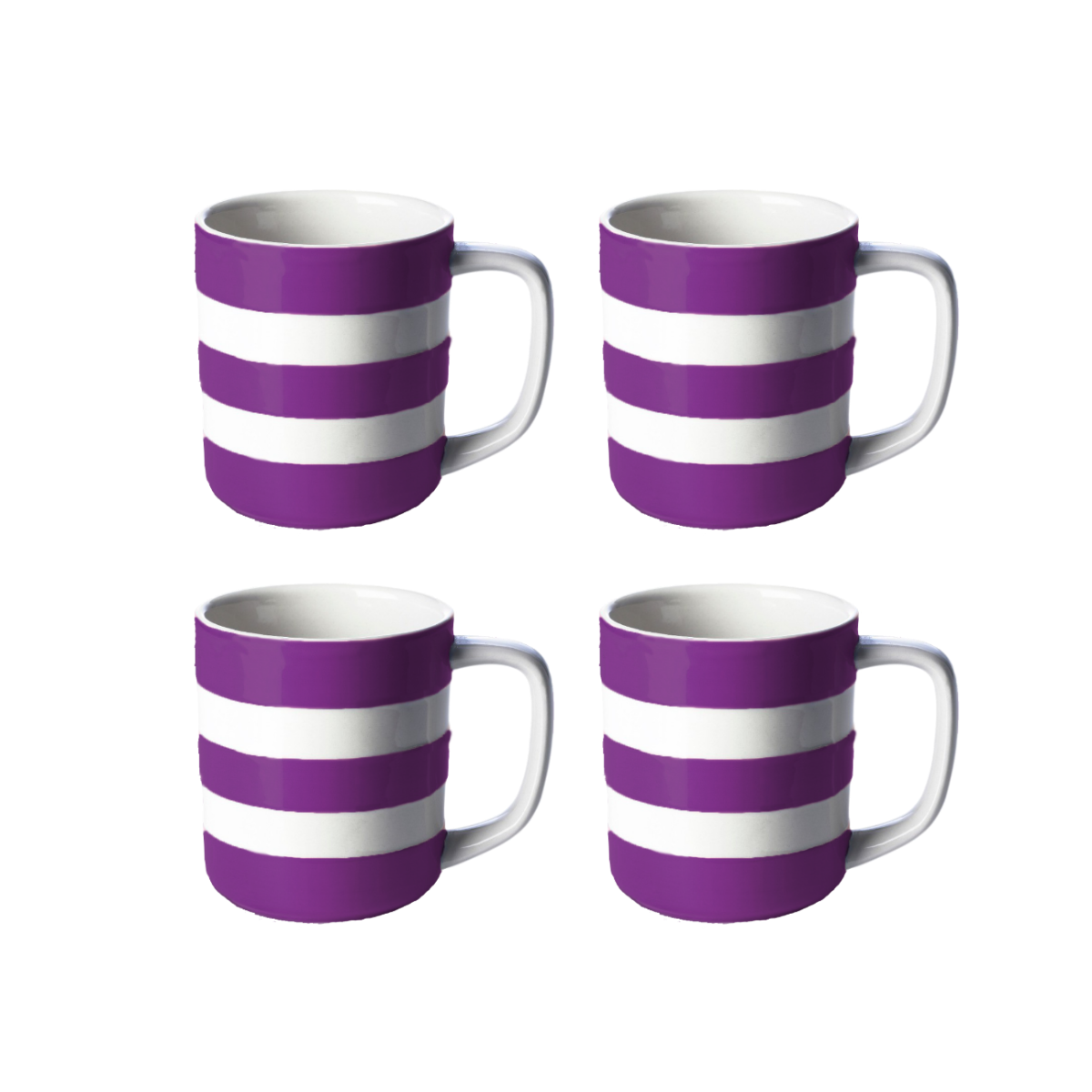 Set of 4 Cornish Blackberry 10oz Mugs | Cornishware® | Classic British ...