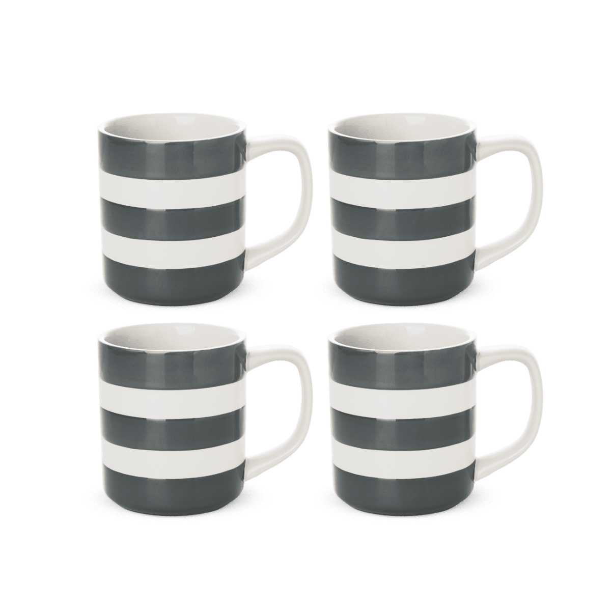Set of 4 Tin Grey mugs 10oz/28cl | Cornishware® | Classic British ...
