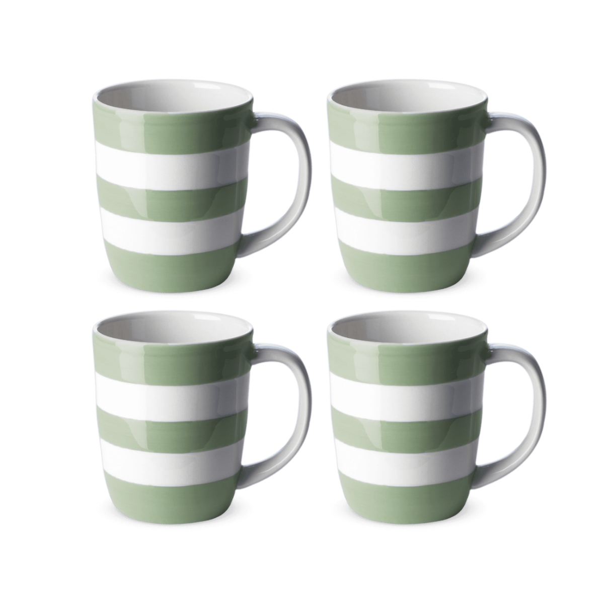 Set of 4 Green Mugs, 12oz/34cl | Cornishware® | Classic British ...