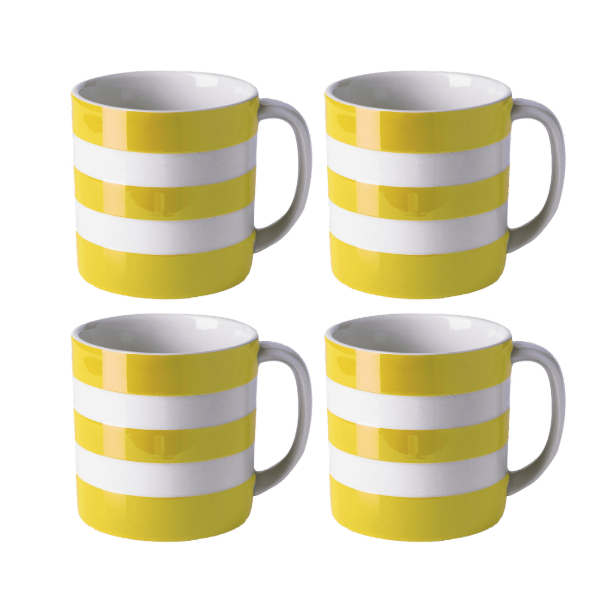 Set of 4 Cornish Yellow 15oz Mugs | Cornishware® | Classic British ...