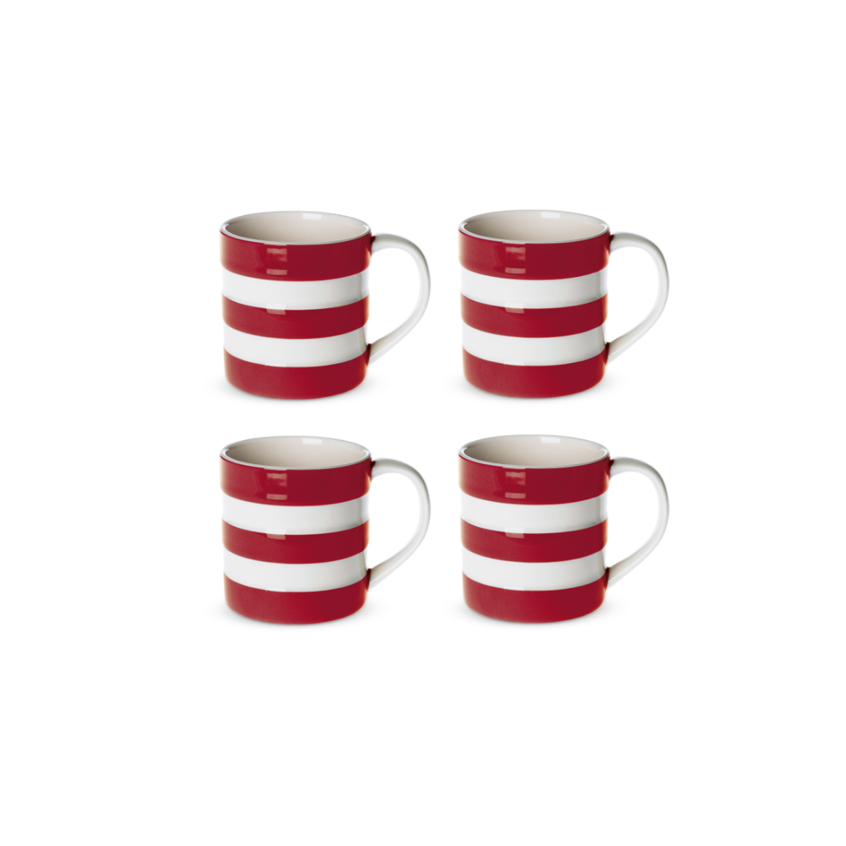 Set of 4 Cornish Red Mugs 6oz/17cl Mugs