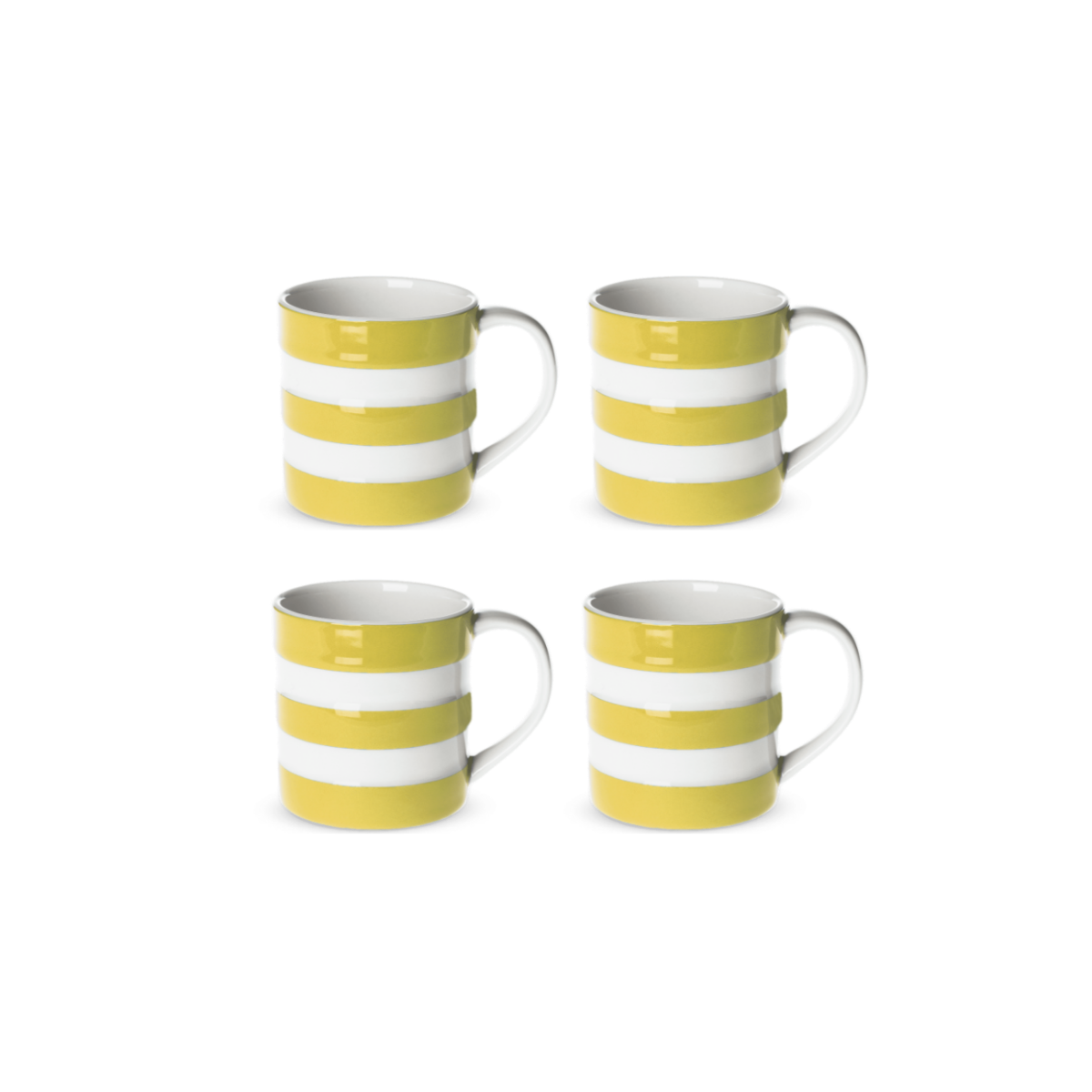 Set of 4 Cornish Yellow 6oz Mugs | Cornishware® | Classic British ...