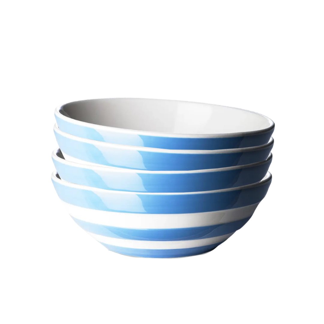 Set of 4 Blue Cereal Bowls (Seconds) | Cornishware® | Classic British ...