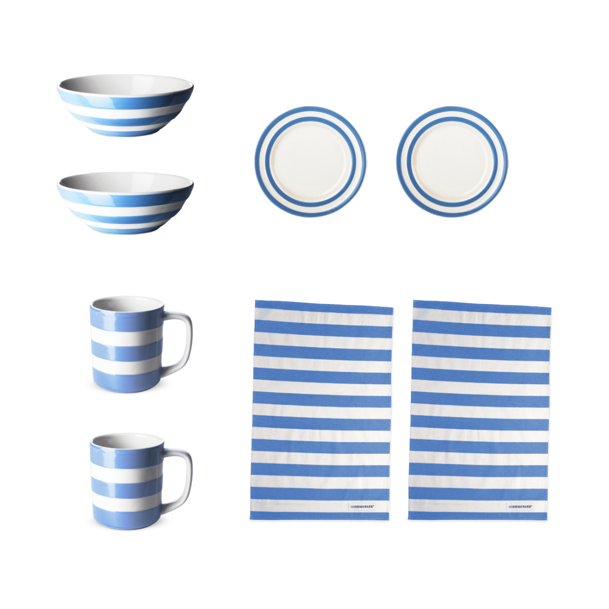 Cornish Blue Back To Uni Starter Set | Cornishware® | Classic British ...