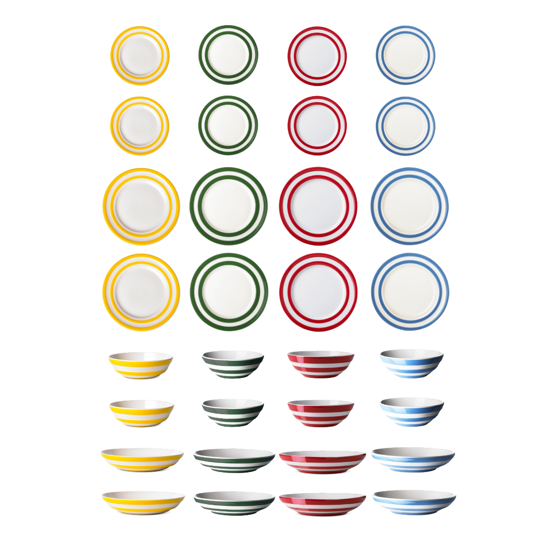 Cornish Colours 32 Piece Dinner Set| Cornishware® | Classic British ...