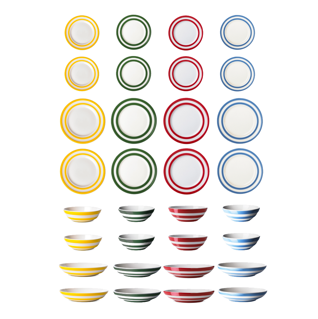 Cornish Colours 32 Piece Dinner Set (Seconds) | Cornishware® | Classic ...