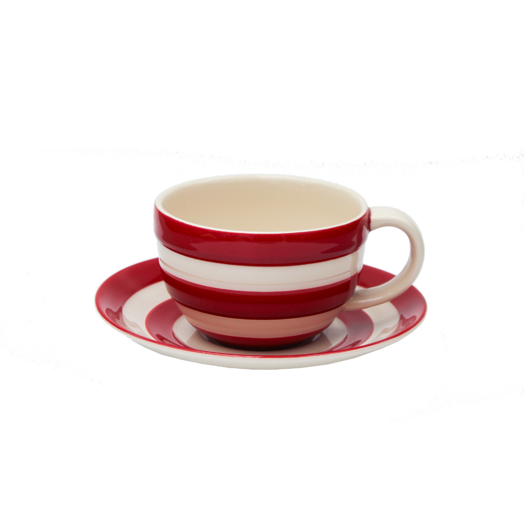 Cornish Red Breakfast Cup and Saucer | Cornishware® | Classic British ...