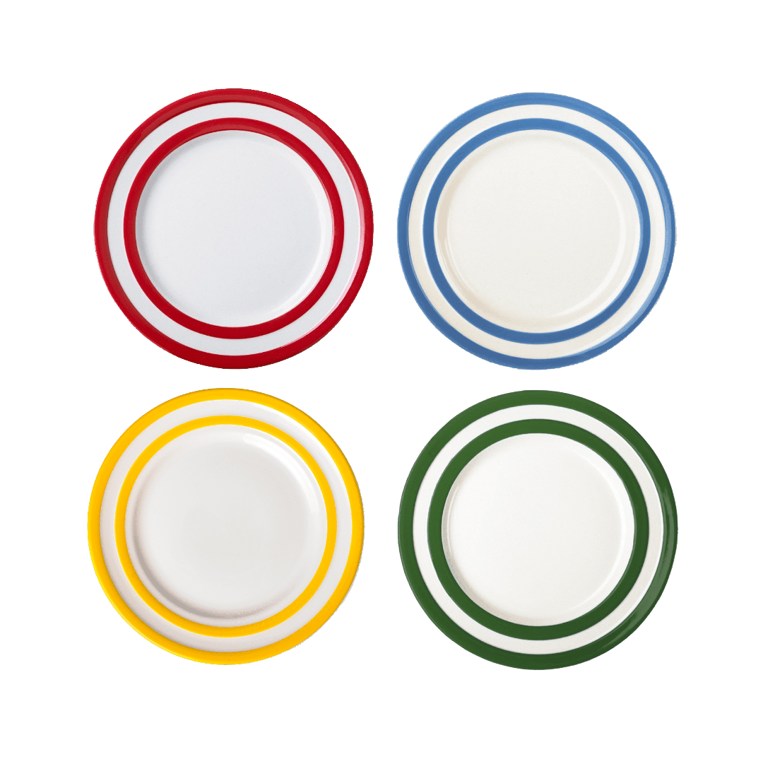 Set of 4 Cornish Colours Breakfast Plates 23cm | Cornishware® | Classic ...