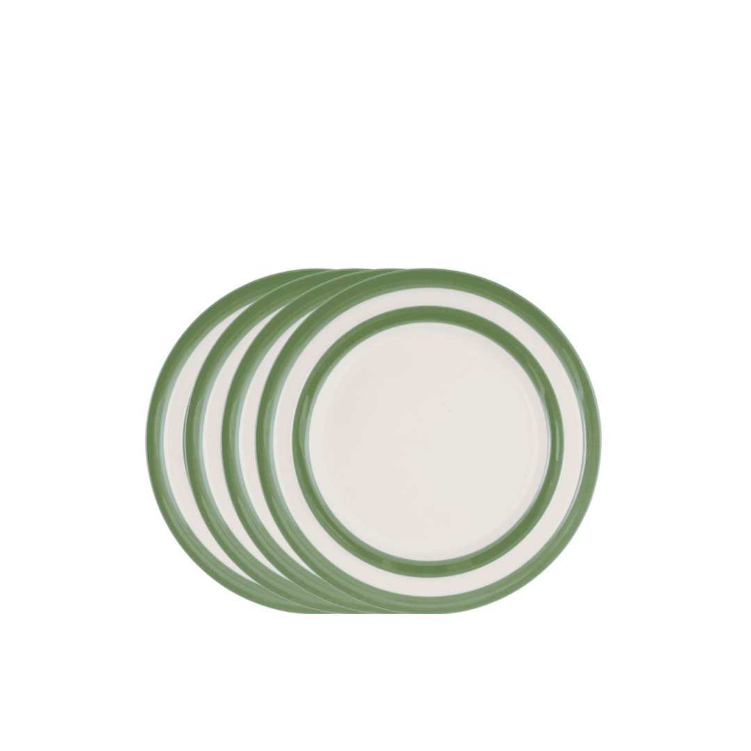Set of 4 Willow Green Breakfast Plates (Seconds) | Cornishware ...