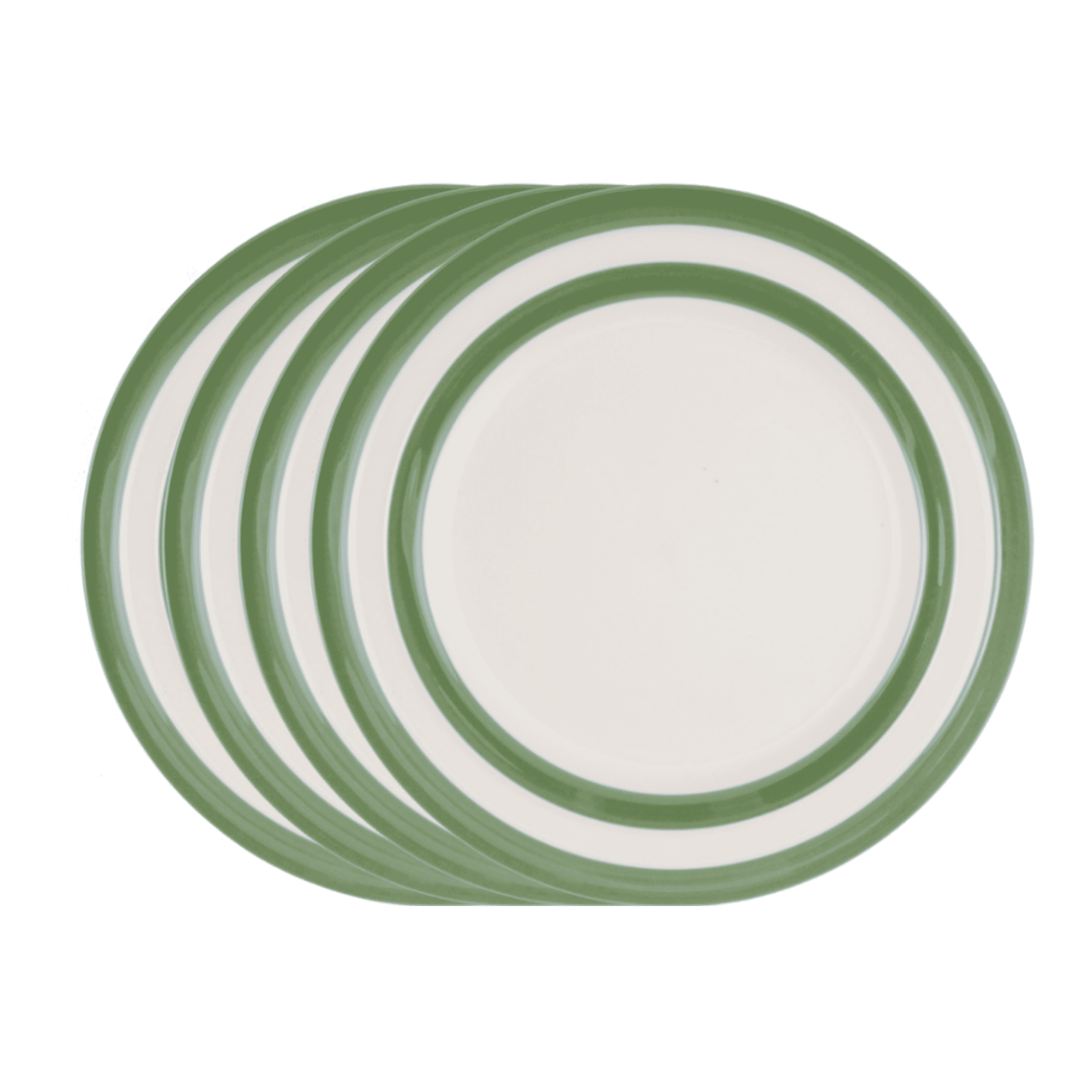 Set of 4 Willow Green Main Plates (Seconds) | Cornishware® | Classic ...