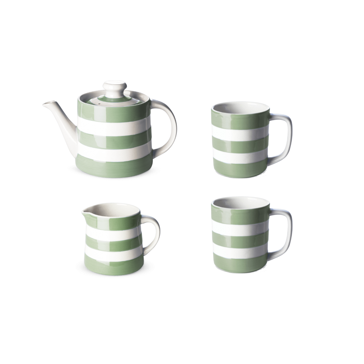 Willow Green Tea for Two Set | Cornishware® | Classic British ...