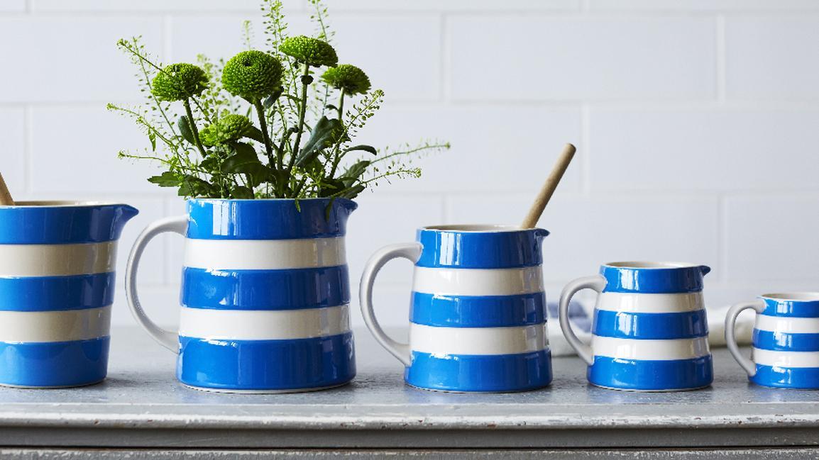 Mud Jug Blue Line WAVY LINES LARGE MUG WITH HANDLE 13H 400ml – Made