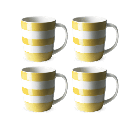 Set of 4 Cornish Yellow 12oz Mugs | Cornishware® | Classic British ...