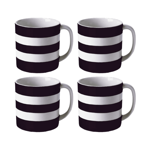 Set of 4 Cornish Black 15oz Mugs | Cornishware® | Classic British ...