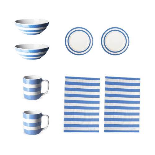 Cornish Blue Back To Uni Starter Set | Cornishware® | Classic British ...