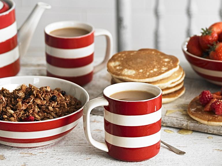 Cornish Red Breakfast Set with Cups and Saucers Sets
