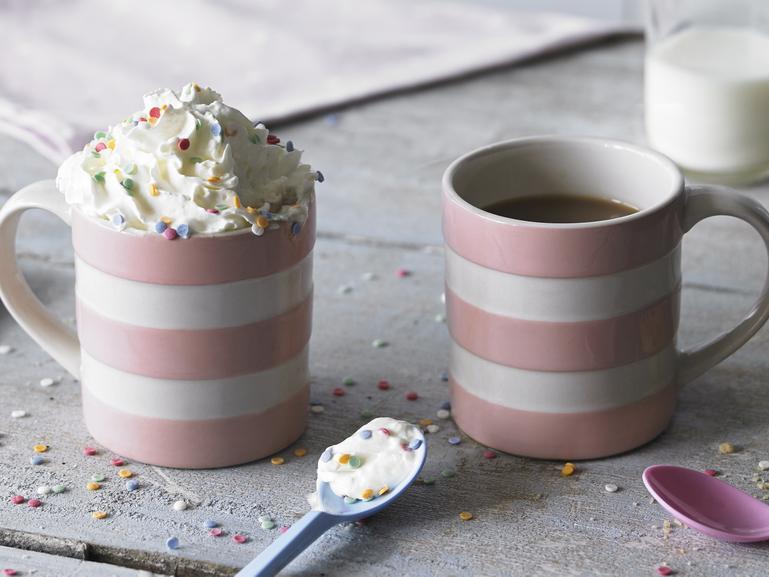 Set of 4 Pink Mugs, 6oz/11cl Mugs