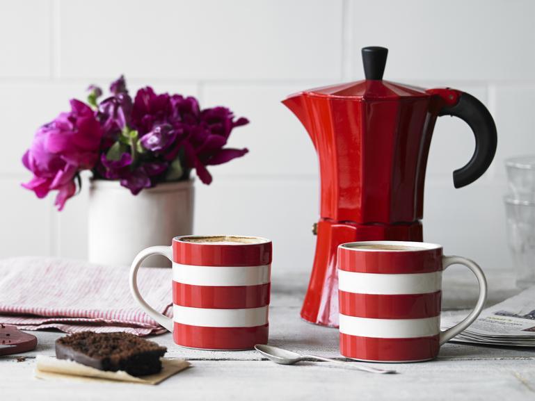 Set of 4 Cornish Red Mugs 6oz/17cl Mugs