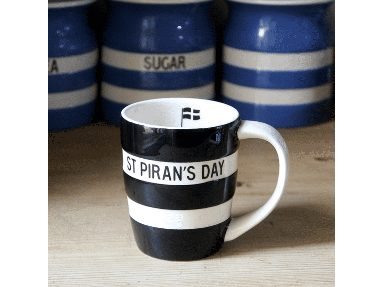 Cornish Black St Piran's Mug St Piran